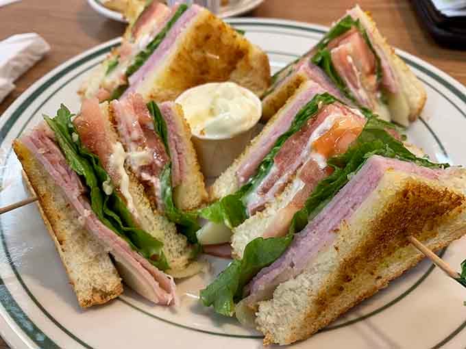 The club sandwich: three layers of happiness stacked higher than your expectations, which is saying something here.