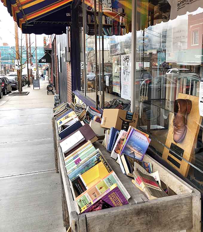 Sidewalk book displays are basically irresistible traps for anyone who can read, and they work every single time.