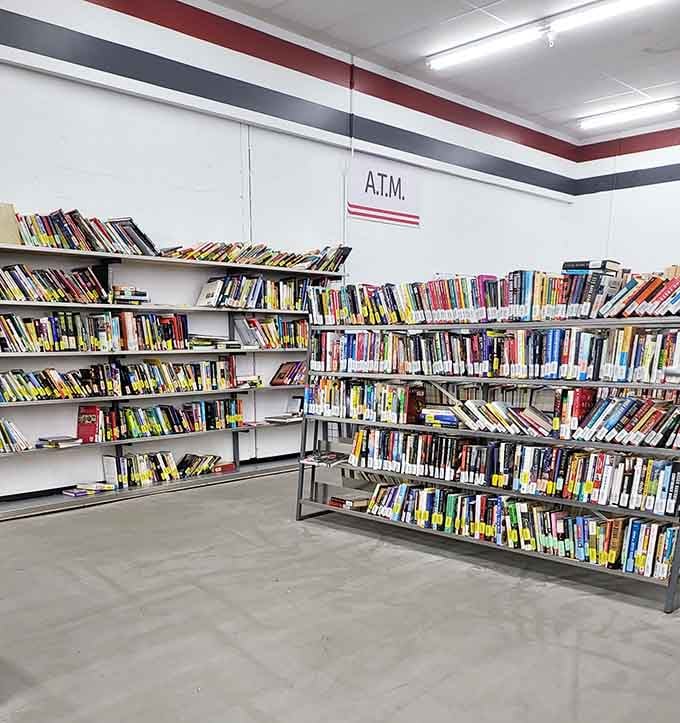 Books lined up like old friends waiting to tell their stories to someone new who'll appreciate them.