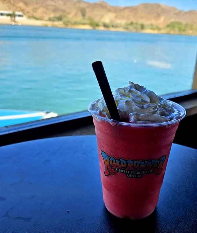 That strawberry daiquiri looks refreshing enough to make you forget you're in the middle of the Arizona desert.