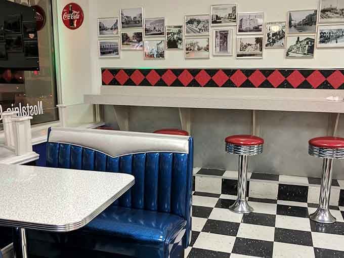 Red chairs and checkered floors create the perfect backdrop for making memories one scoop at a time.