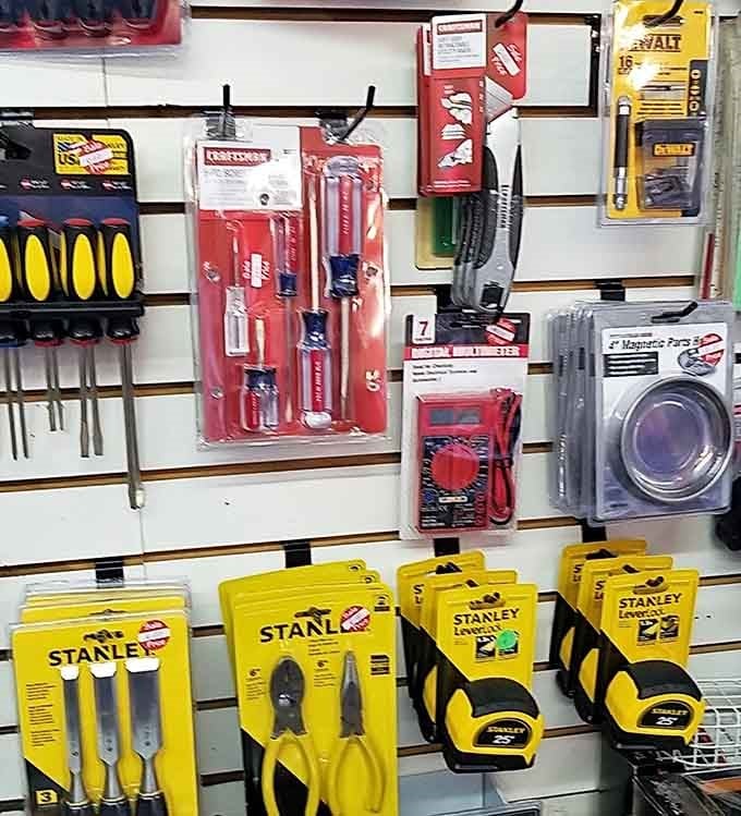 Stanley tools gleaming yellow like sunshine, ready to fix everything you've been putting off since spring.