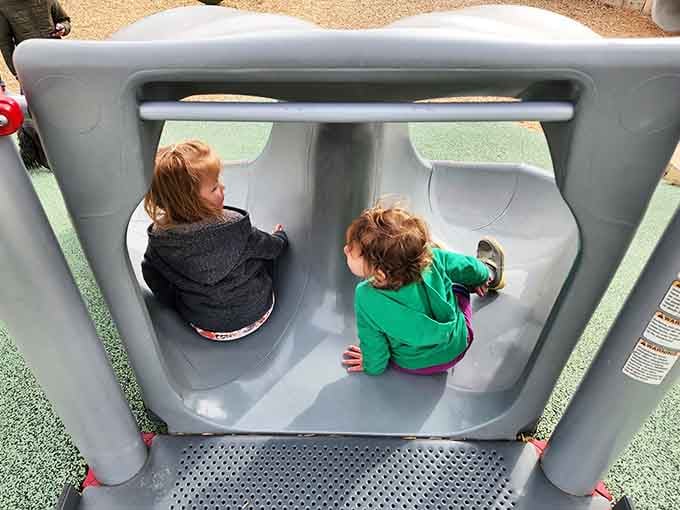 Real kids enjoying real fun in what might be Colorado's most photographed playground structure.