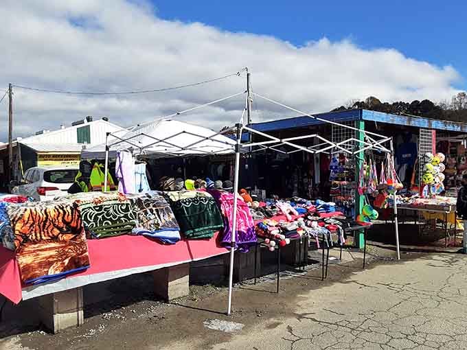 Outdoor vendors brave the elements to bring you blankets, bargains, and that thing you didn't know you needed.