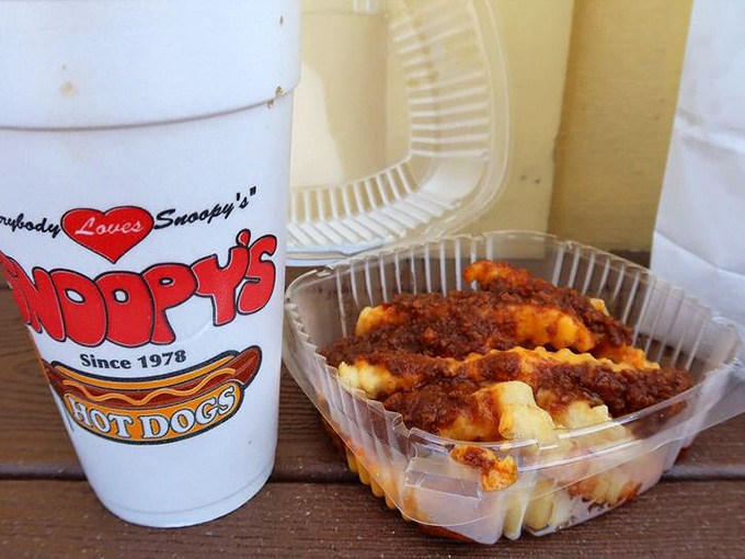 Chili cheese fries in a container, because sometimes you need comfort food you can hold.