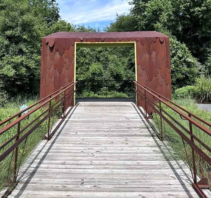 This artistic bridge frames nature perfectly, creating the kind of photo opportunity your Instagram has been desperately waiting for.