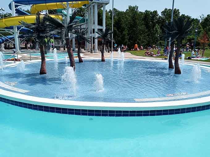 Palm trees and fountains transport you somewhere tropical without the hassle of airport security lines.