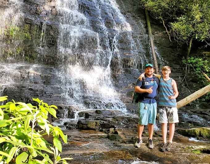 The waterfall makes the perfect backdrop for your "I conquered nature" victory photo.