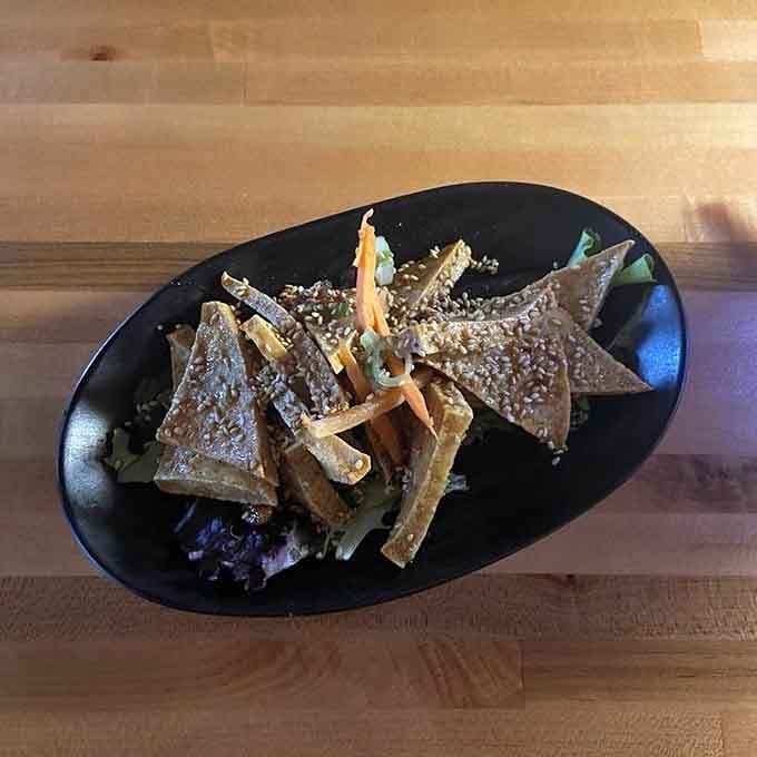 Crispy tofu triangles that'll convert even the most dedicated carnivores into believers of plant-based deliciousness.