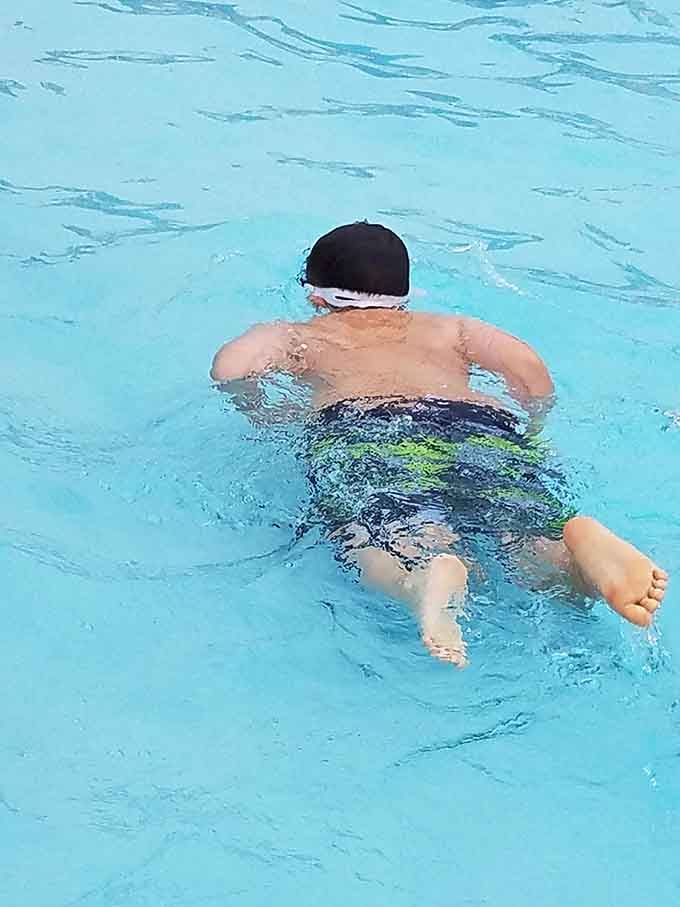 That's the universal posture of summer happiness, floating without a single worry in the world.