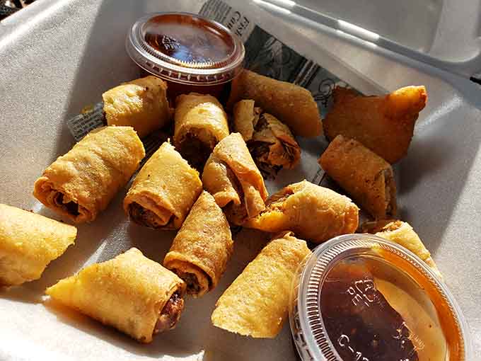 Golden spring rolls that crunch with the kind of satisfaction that makes you immediately order another round.
