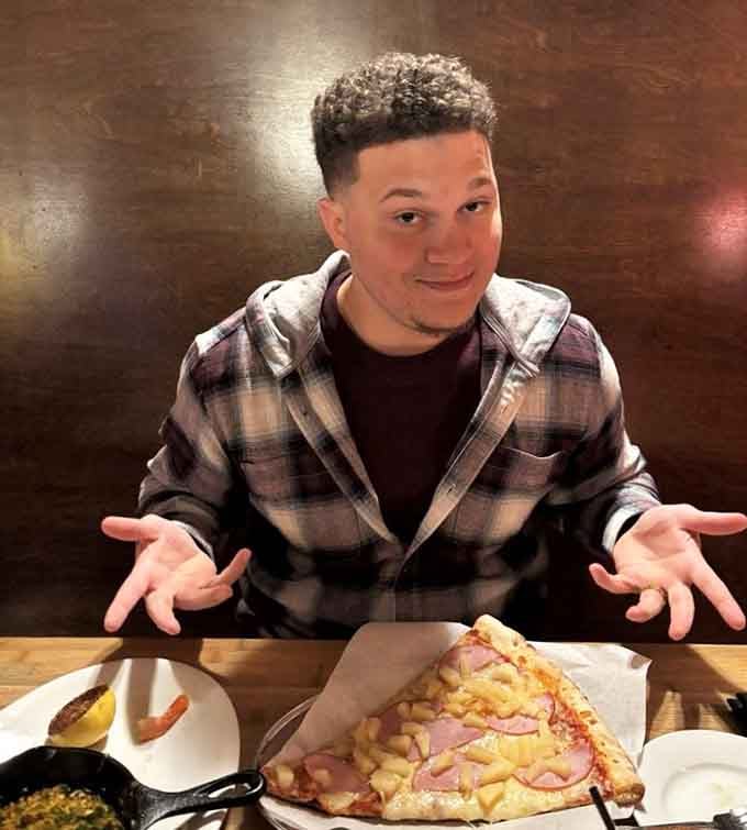That expression says it all: pure joy mixed with slight concern about finishing what you've just ordered.