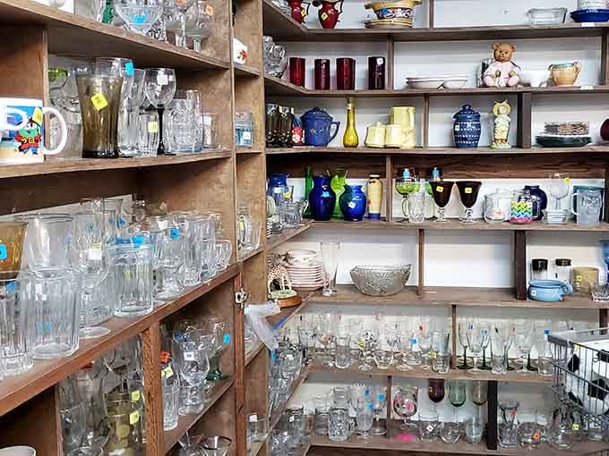 Crystal, ceramic, and colorful glass create a rainbow of possibilities for your next dinner party or shelf display.