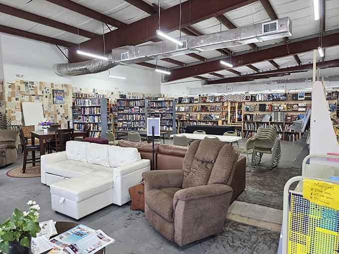 Multiple seating areas scattered throughout mean you can rest your feet while your mind travels to distant worlds.