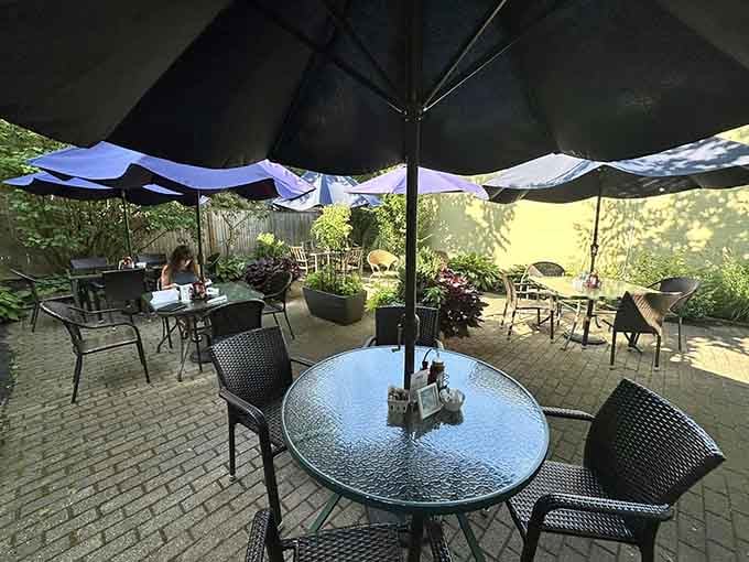 The patio offers al fresco dining where your omelette tastes even better under open sky.