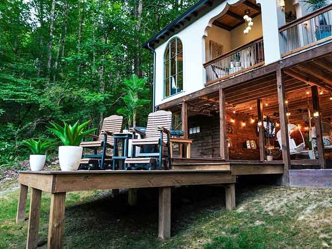 Multiple levels mean multiple spots to sit and contemplate how you found this incredible hidden gem.