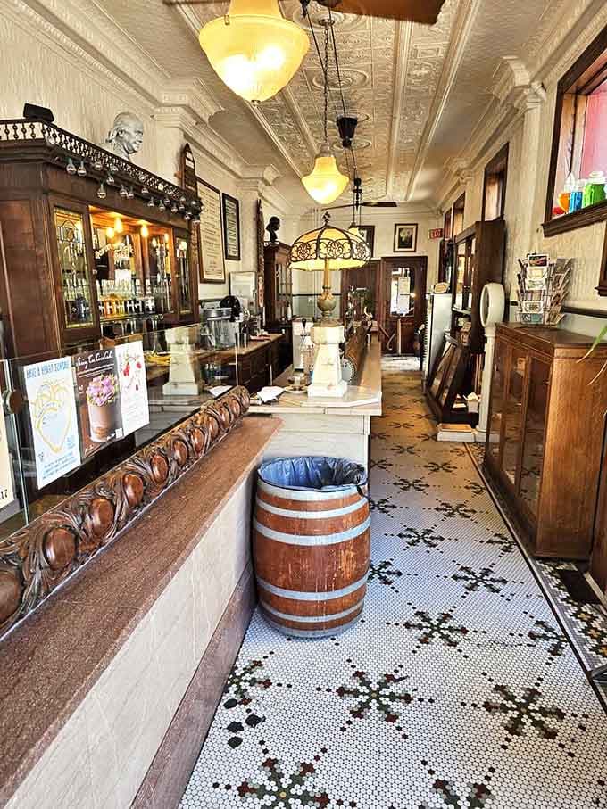 The mosaic tile floor alone is worth the visit, but thankfully they also serve spectacular ice cream on top.