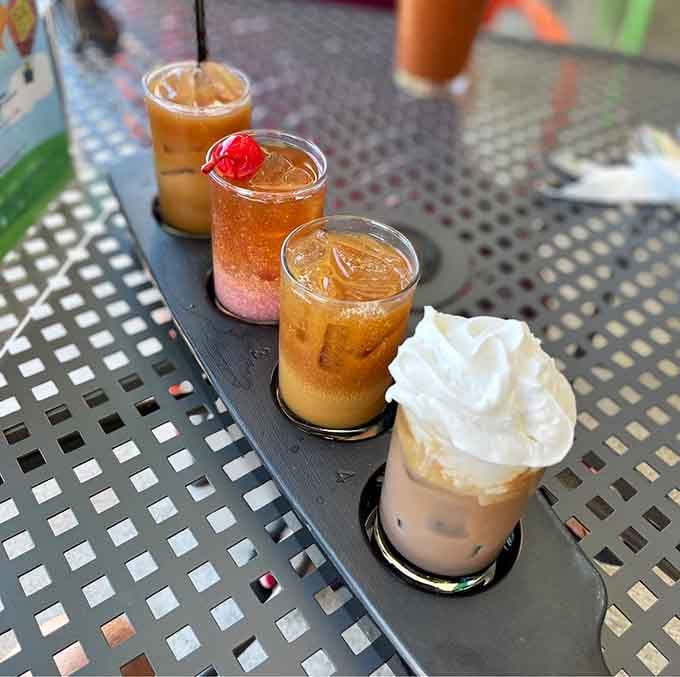 A boozy coffee flight lets you sample multiple caffeinated adventures without committing to just one flavor profile.