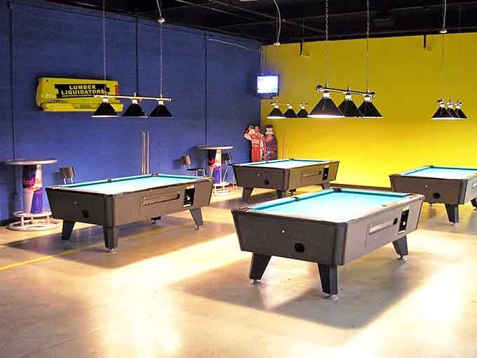 Pool tables offer a slower-paced competition for those who prefer their thrills with cue sticks instead of steering wheels.