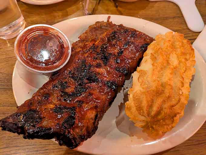 These ribs have the kind of char and glaze that makes napkins completely optional, just kidding.