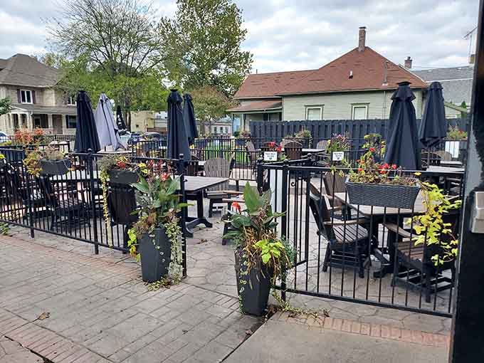 The patio offers fresh air and good food, a combination that's been working since humans discovered outdoor dining.