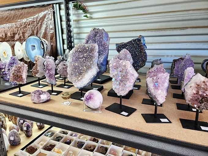 Stunning amethyst geodes and crystals that look expensive but won't require a second mortgage to purchase.