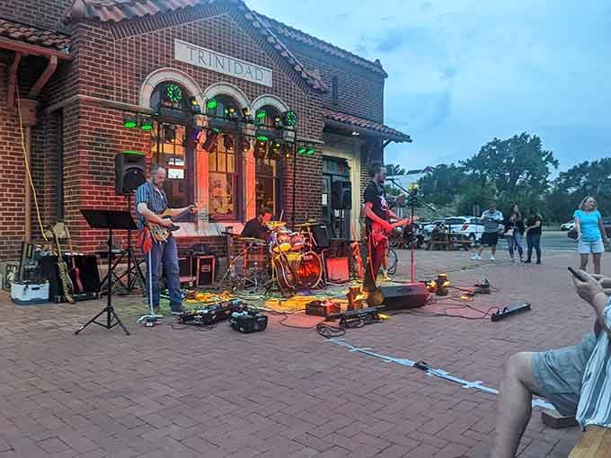 Live music on Main Street creates community moments that money can't buy, though Trinidad keeps everything else affordable.