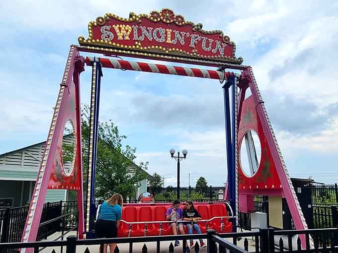 Nothing says "family fun" like a ride that swings you back and forth until you regret that second funnel cake.