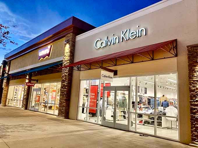 Calvin Klein and Levi's sitting side by side, proving that quality brands can coexist with reasonable pricing.