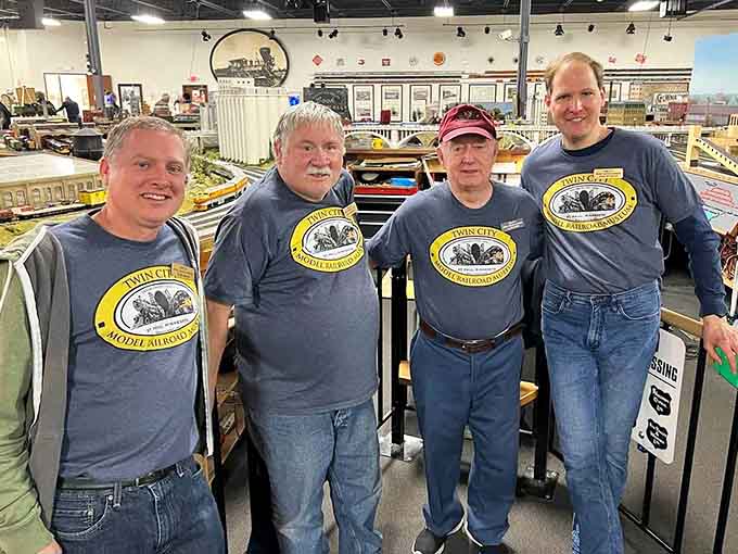 The dedicated volunteers who keep this place running, wearing their passion quite literally on their matching museum shirts.