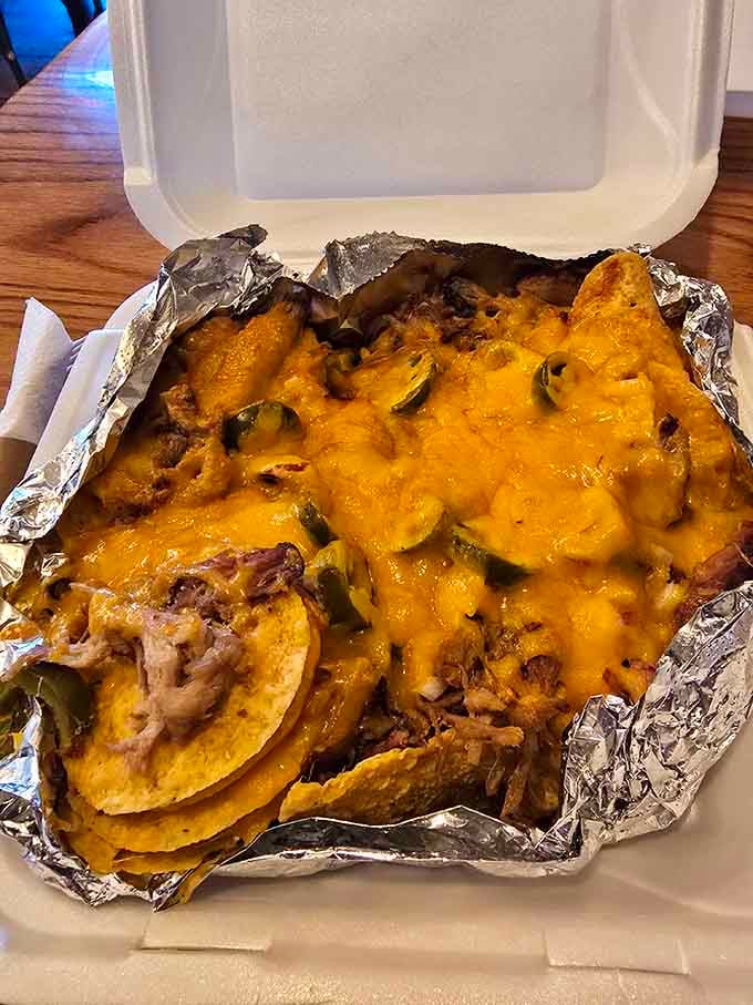 Barbecue nachos: because someone brilliant decided chips needed a smoky, meaty, cheesy intervention immediately.