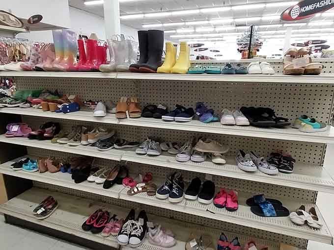 Footwear for every season and reason, from rain boots to dress shoes, all priced like sanity still exists.