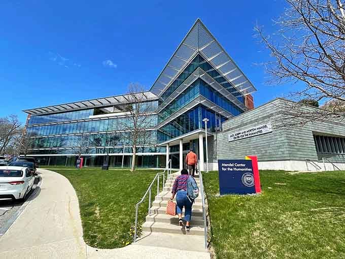 Modern architecture meets academic excellence at this striking campus building that practically screams "future happens here."