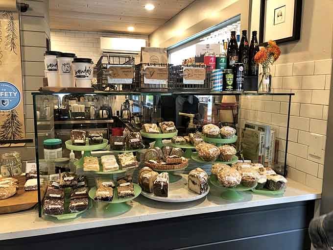 The pastry case gleams like a treasure chest, except the gold is frosting and the jewels are fresh-baked.