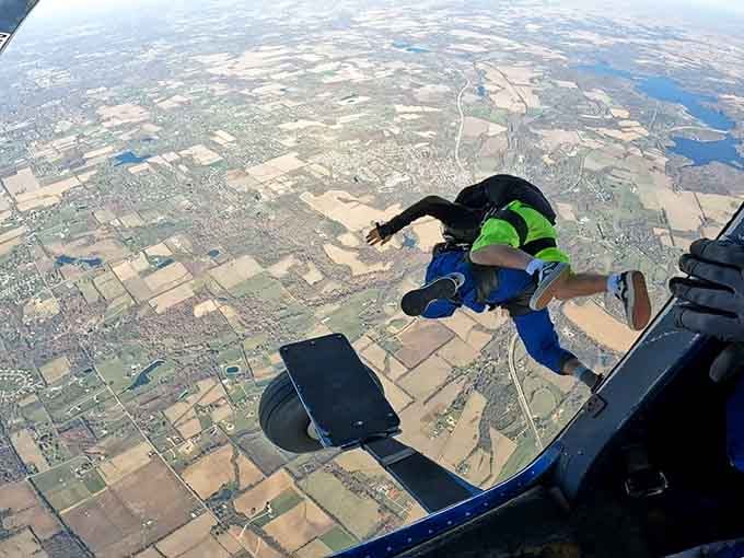 Sometimes the biggest thrill isn't shopping, it's literally jumping out of a plane over this beautiful landscape.