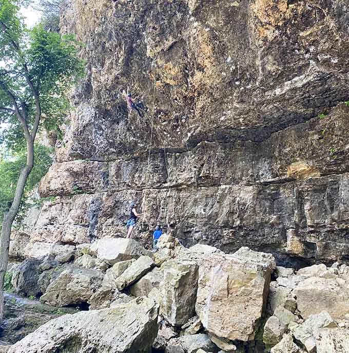 Those ancient sedimentary layers tell stories from when Wisconsin was beachfront property millions of years ago.