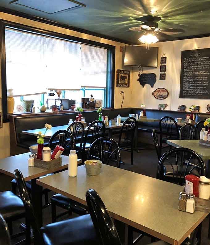 Cozy booths and chalkboard specials create the kind of atmosphere where calories don't count and smiles do.