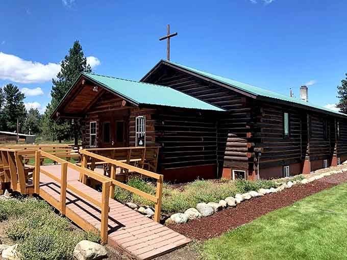 This log church adds rustic charm to Winthrop's collection of buildings that actually look like they belong here.