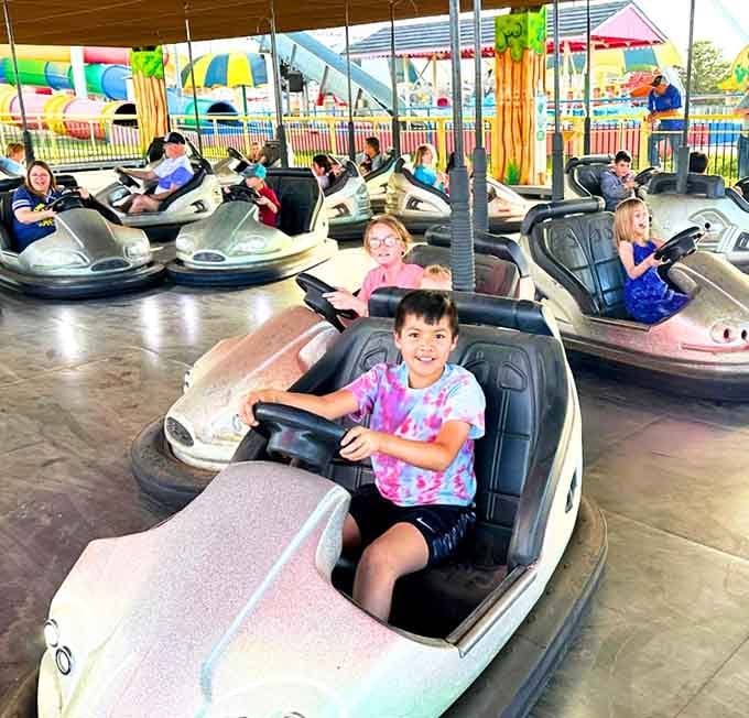 Bumper cars where traffic rules don't apply and gentle collisions are absolutely encouraged and expected.