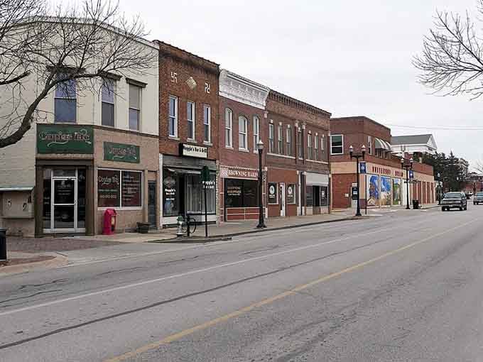 Brick storefronts stand shoulder-to-shoulder like old friends who've weathered every season together for generations and counting.