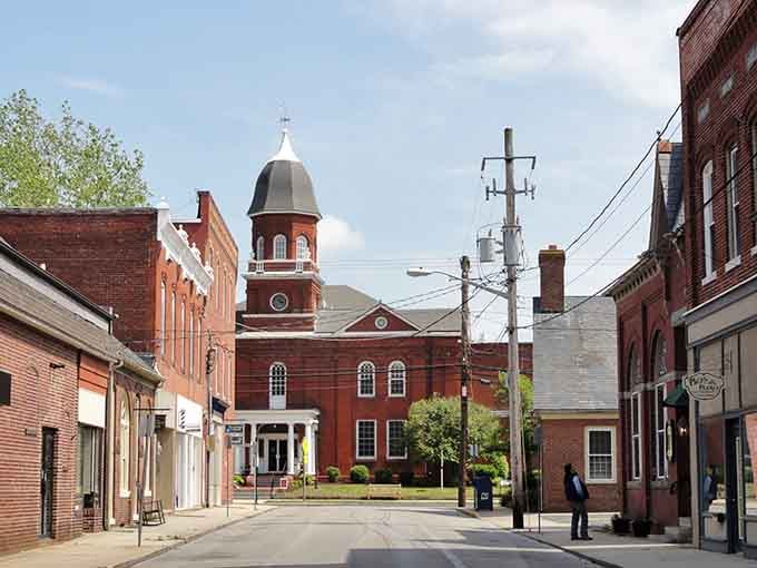 That distinctive courthouse dome rises above the roofline, a landmark guiding visitors home for generations of residents.