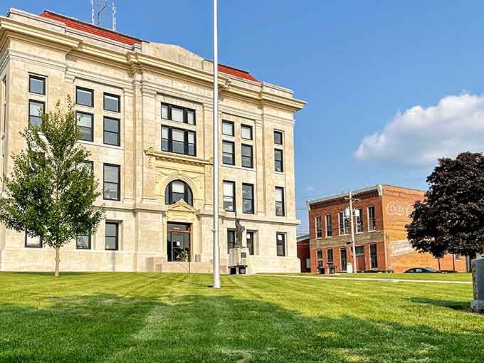 Limestone walls gleaming in sunlight prove that some buildings age like fine wine, getting better with every passing year.
