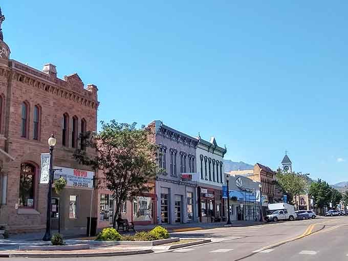 Victorian-era buildings stand proudly along this main street where history and mountain scenery create an unbeatable combination for living.