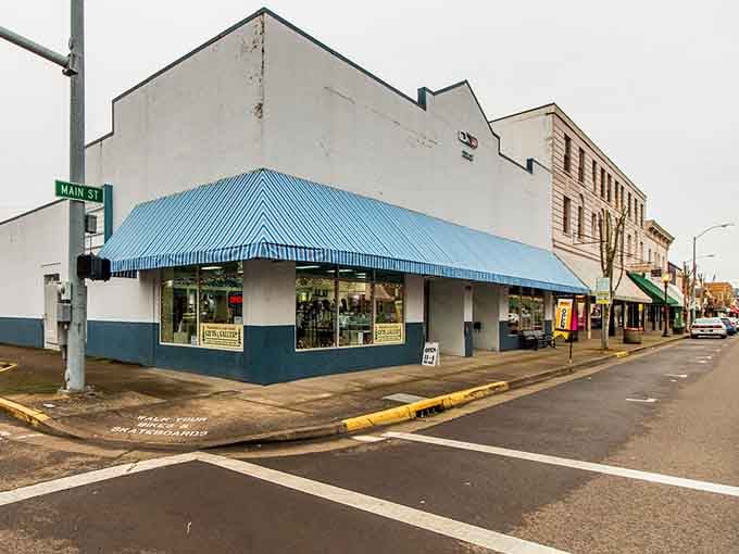 That bright blue awning catches your eye on streets so calm you could hear a pin drop most afternoons.