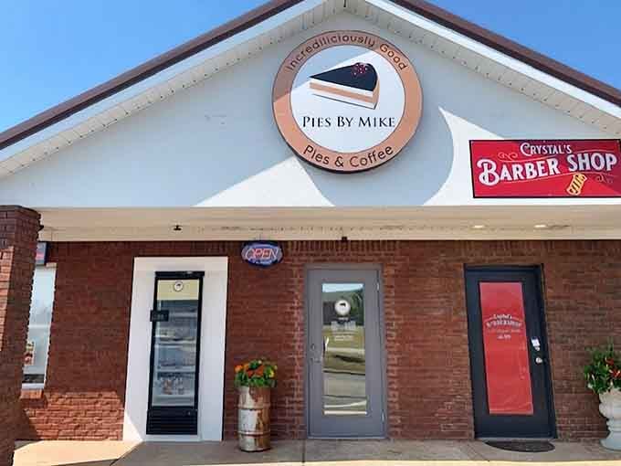 Sunny skies highlight the simple storefront where homemade pies have become the stuff of local legend and lore.