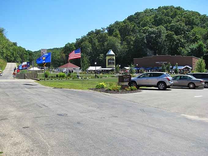 Flags flying and tents set up show a town that knows how to throw a proper community gathering where everyone belongs.