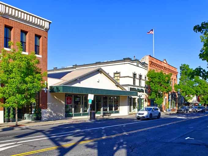 Classic brick architecture and tree-canopied streets define this wine country gem where every corner reveals another culinary treasure.