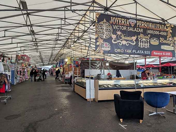 Inside the covered market, jewelry vendors create glittering displays that would make King Midas himself stop and browse awhile.