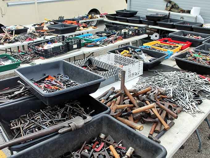 Hardware bins overflow with bolts, nails, and mysterious metal pieces that would make Tim Allen grunt approvingly.