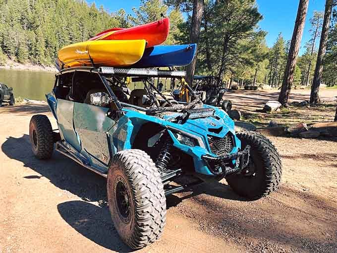 When your kayak transport vehicle looks tougher than most people's daily drivers, you know adventure is imminent.